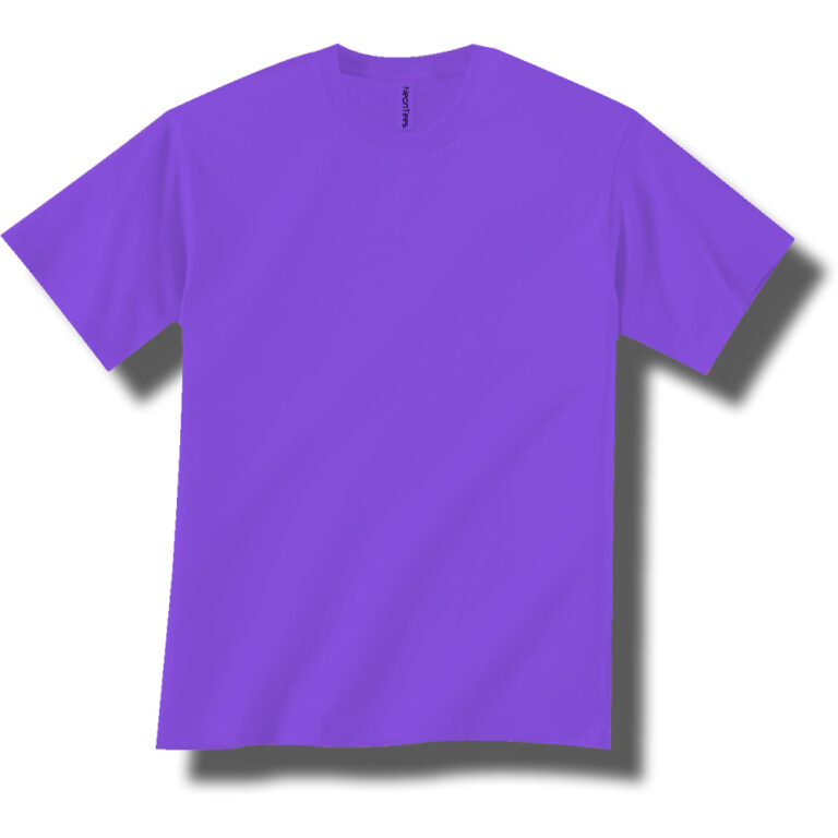 Adult Ringspun Short Sleeve Neon Purple T-Shirt – Size X-Large – Neon Tees